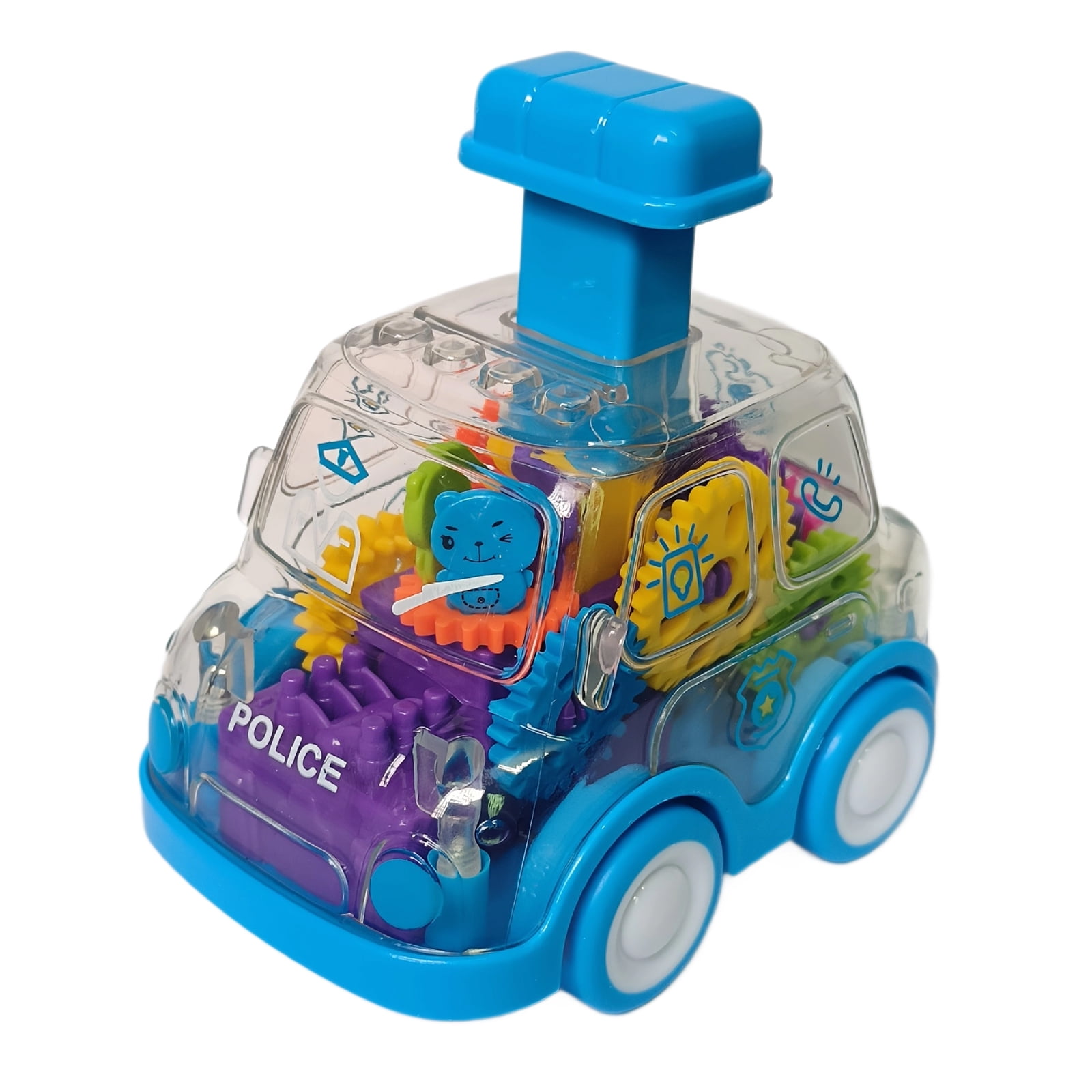 Push and Pull Toy Car for Toddlers, Transparent Gear Car Press-Back ...