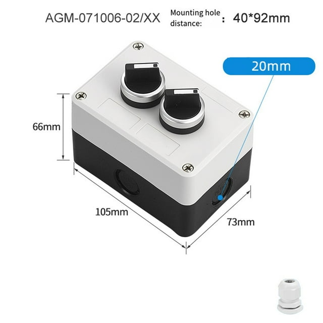 Push button switch control box 22mm inch with button waterproof and ...