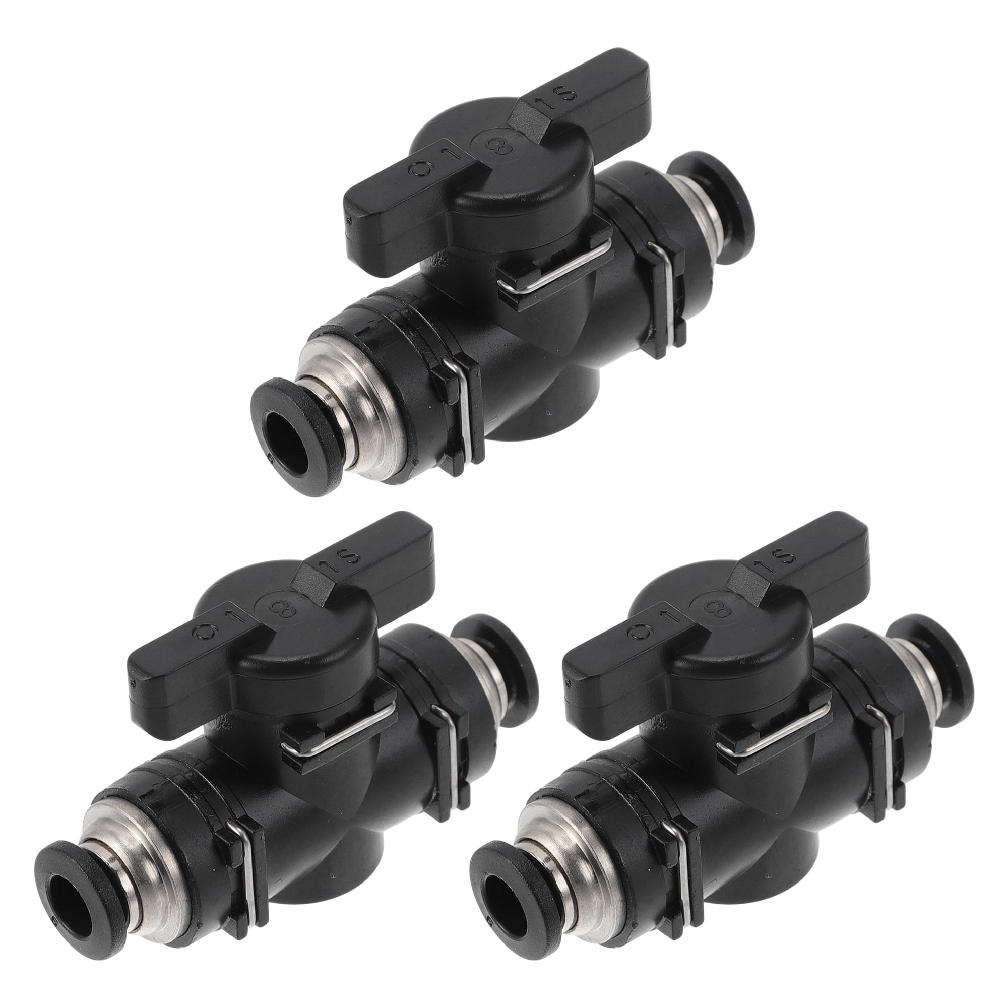 Push to Connect Air Fittings 1/4" Air Hand Valve Connector Plastic 3 ...