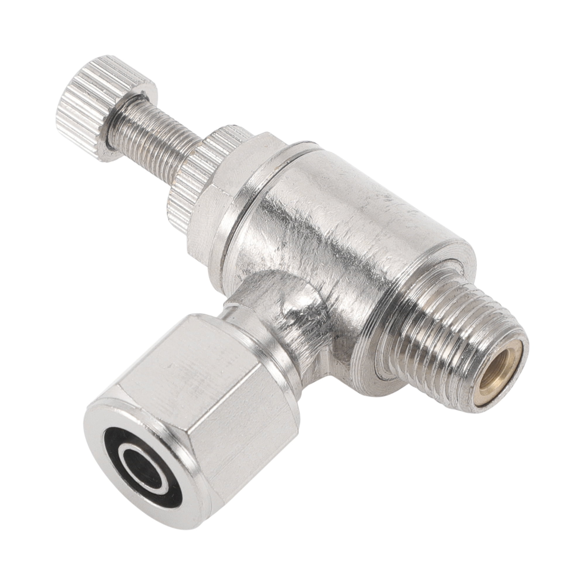 Push to Connect Air Fittings 5/16" 90 Degree Air Flow Control Valve Nickel-plated Copper 1/8 ...