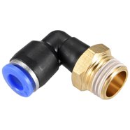 Elbow Push to Connect Air Fittings 6mm Tube OD X M5 Thread Pneumatic Connectors Grey 5Pcs ...