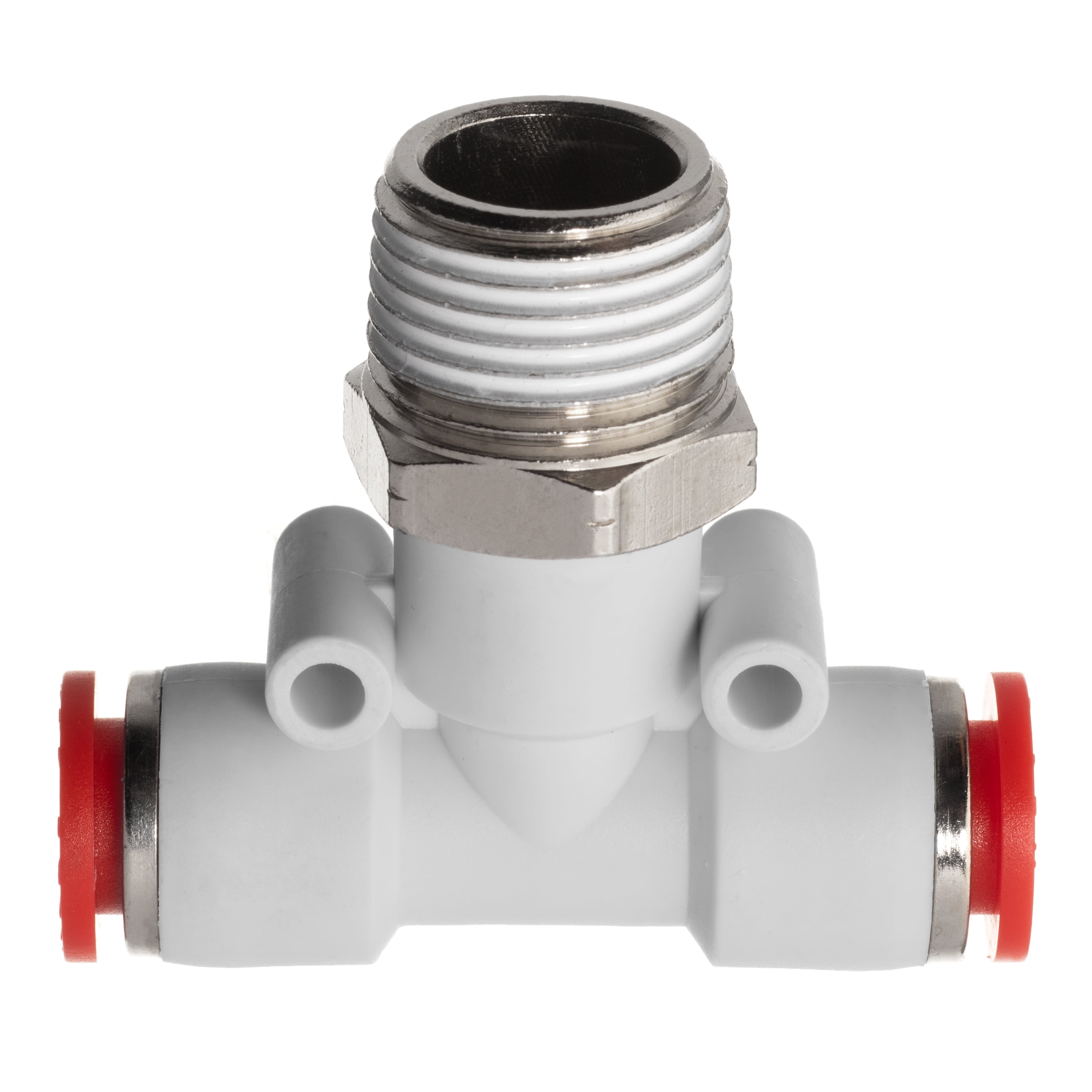 Push to Connect Tube Fitting - Polybutylene Plastic - Male Branch Tee - 1/2" Tube OD x 1/2" NPT ...