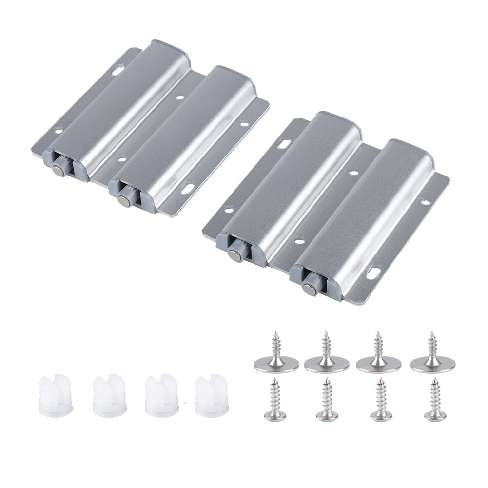 Push-to-Open Drawer Closet Damper System, 2 Pieces Silver Cabinet Door ...