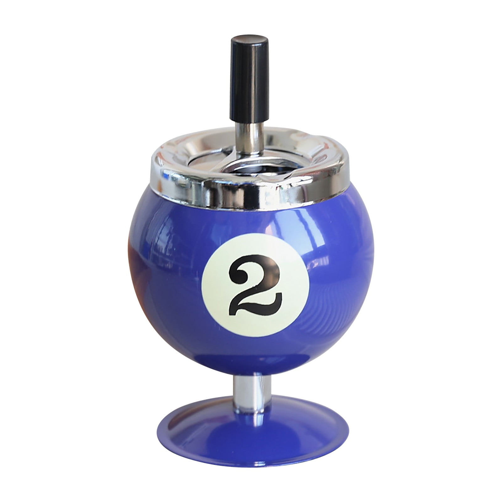 Push-type Metal Ashtray With Lid Ball Ashtray With Spinning Lid Durable Metal Construction ...