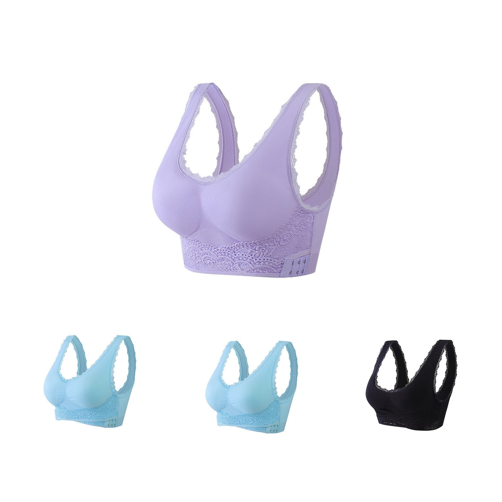 Push up Strapless Bra Women Full-Coverage Bra Feature V-Neck Strapless ...