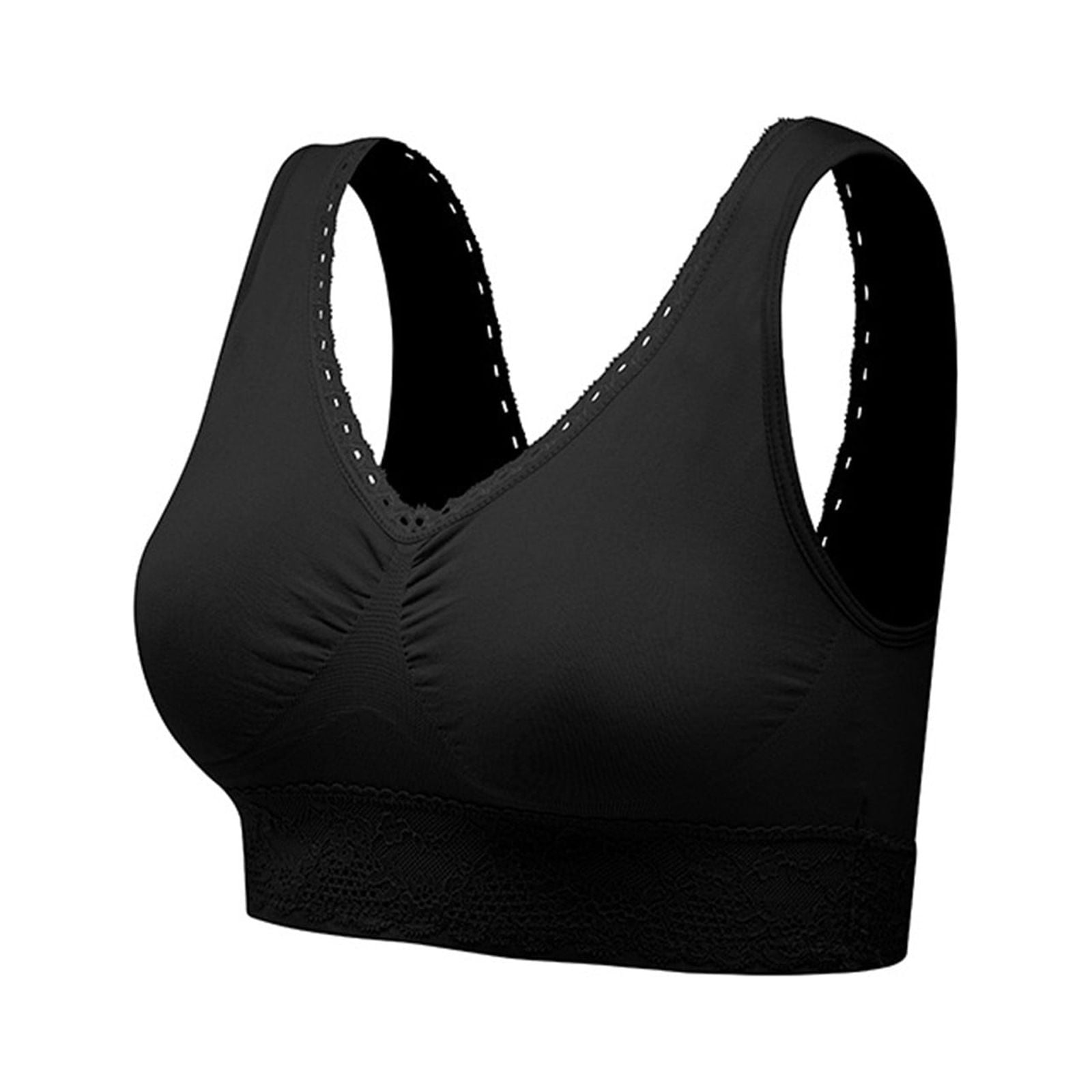 Push up Wireless Bras for Women Back-Smoothing Bra Feature V-Neck ...
