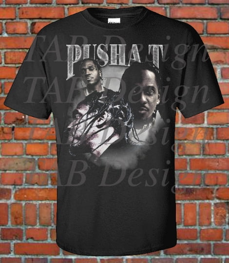 Pusha T 90s Style Bootleg tee The Clipse Grindin Malice Virginia King ...
