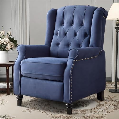 Pushback Recliner Chair, Fabric Armchair Push Back Recliner with Rivet ...