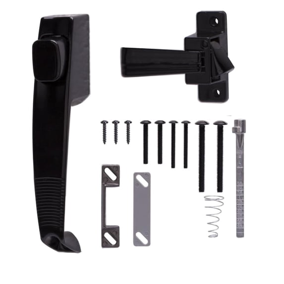 Pushbutton Storm & Screen Door Latch Black Heavy-duty Zinc Weather ...