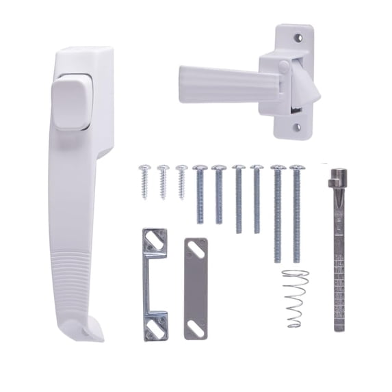 Pushbutton Storm & Screen Door Latch White Heavy-duty Zinc Weather ...