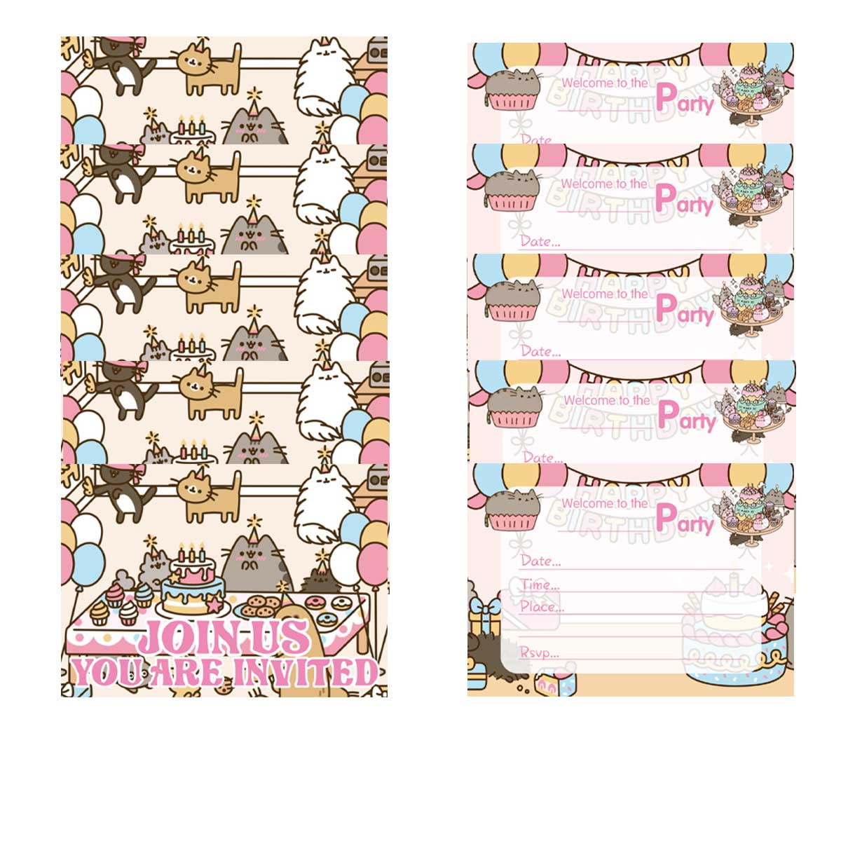 Pusheen Cat Party Invitation