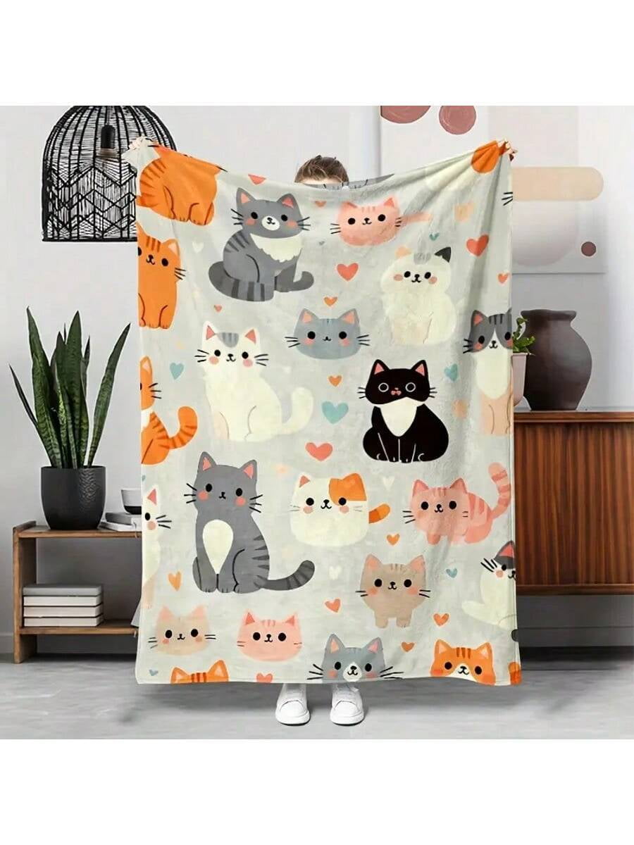 Pusheen Cat Plush Blanket - Soft All-Season Throw with Playful Cat ...