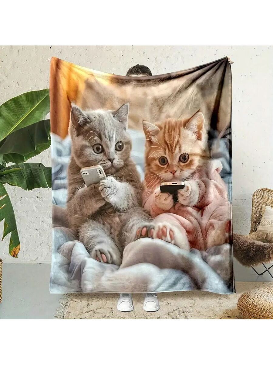 Pusheen Cat Plush Blanket - Soft All-Season Throw with Playful Cat ...