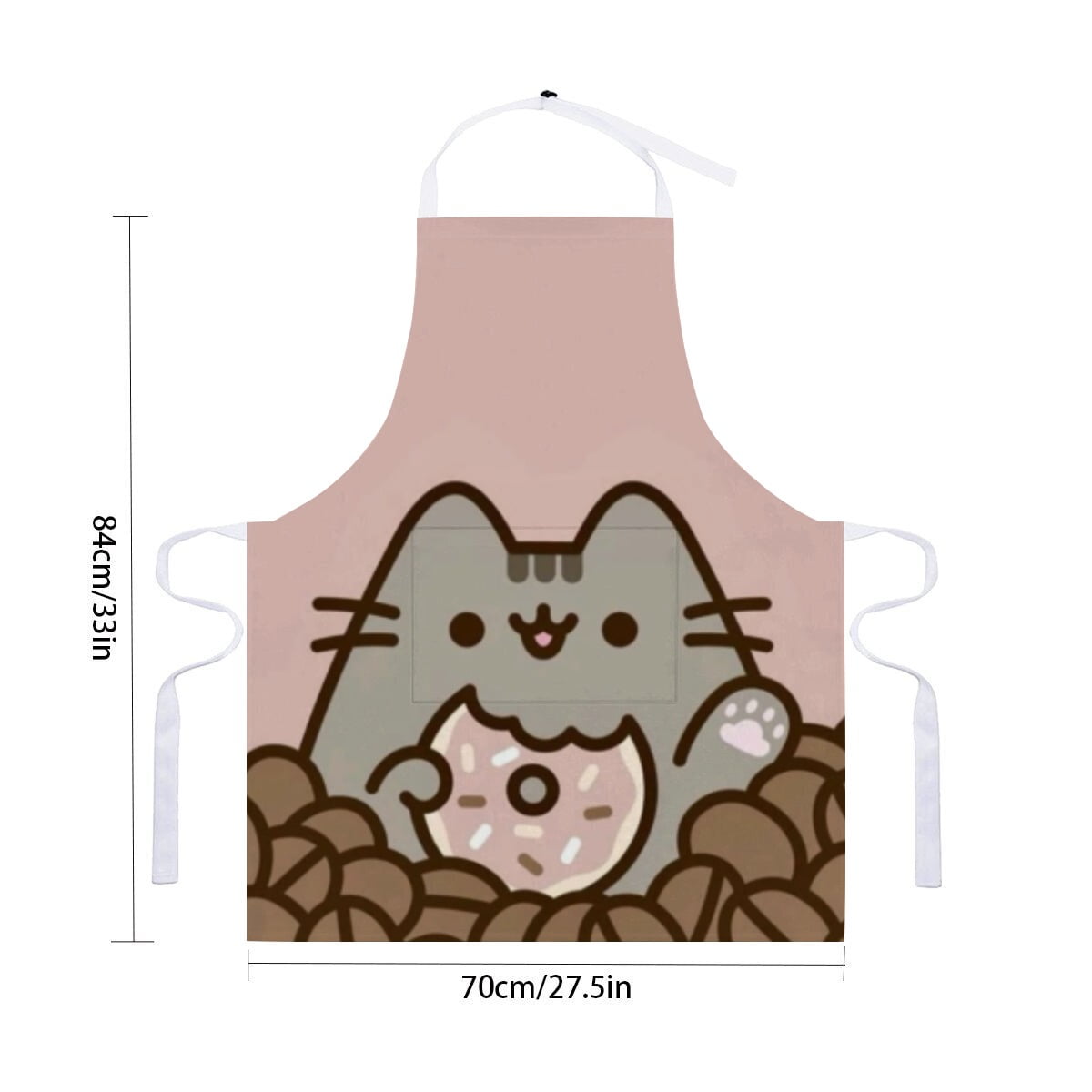 Pusheen Cat apron with pockets and waterproof option, adjustable adult ...