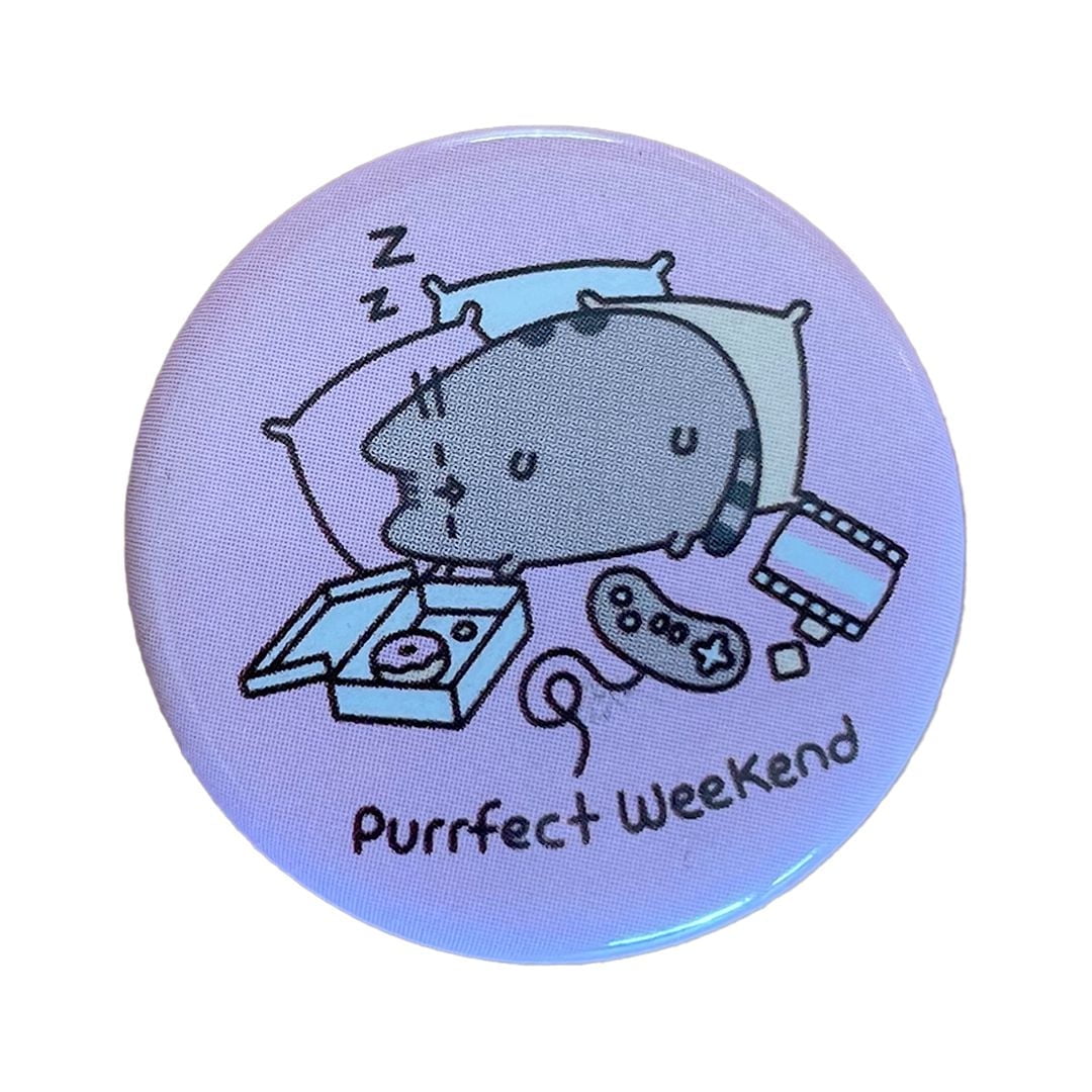 Pusheen Facebook Cat Purrfect Weekend 1 1/4″ Pin Hot Topic Exclusive ...