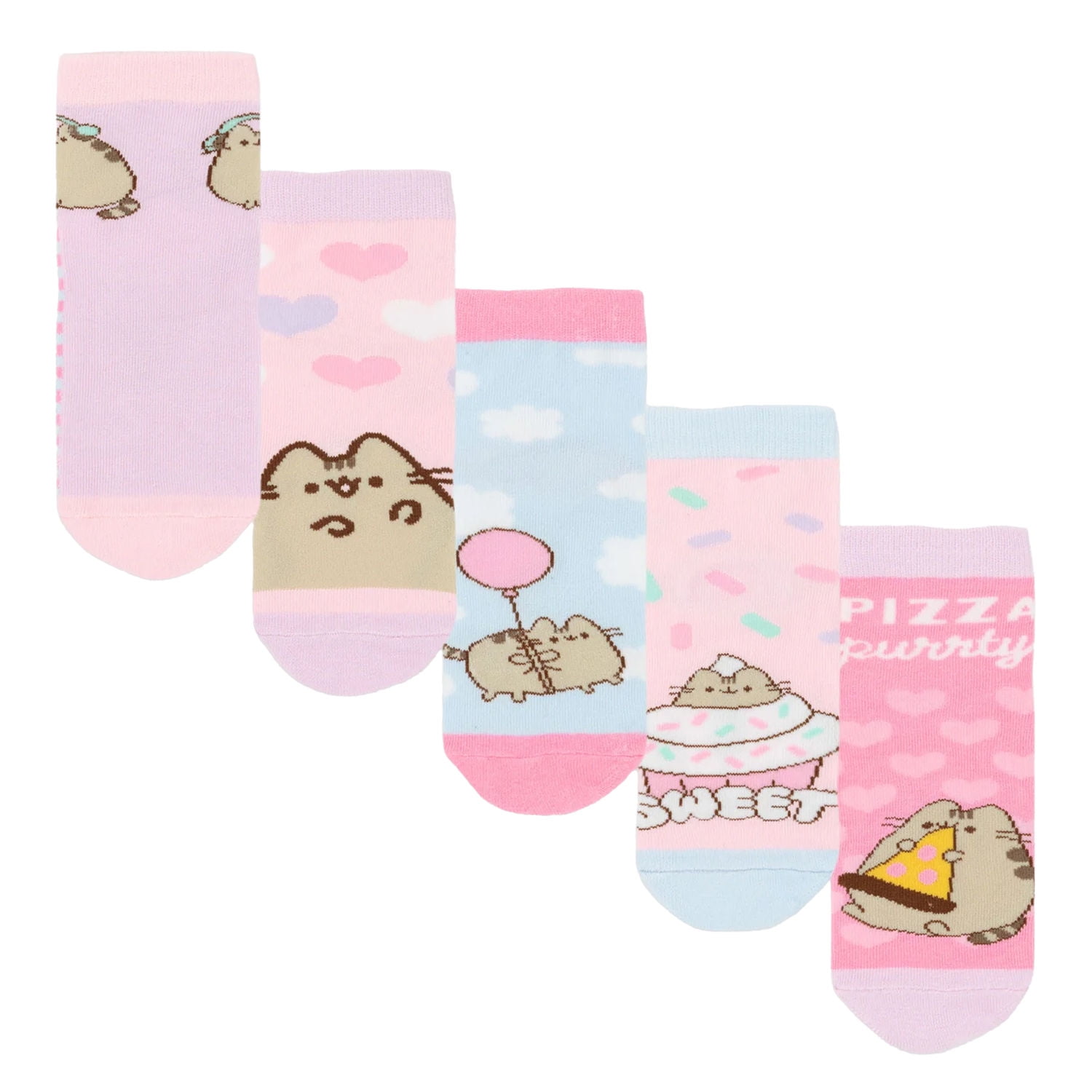 Pusheen Girls Sweet Pizza Party Socks Set (Pack of 5) - Walmart.com