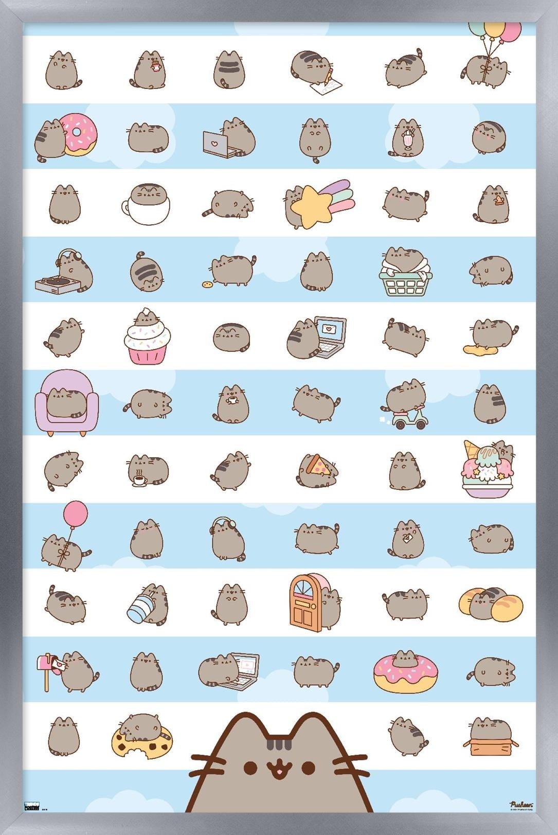 Pusheen - Grid Wall Poster, 22.375" x 34" Framed - Walmart.com