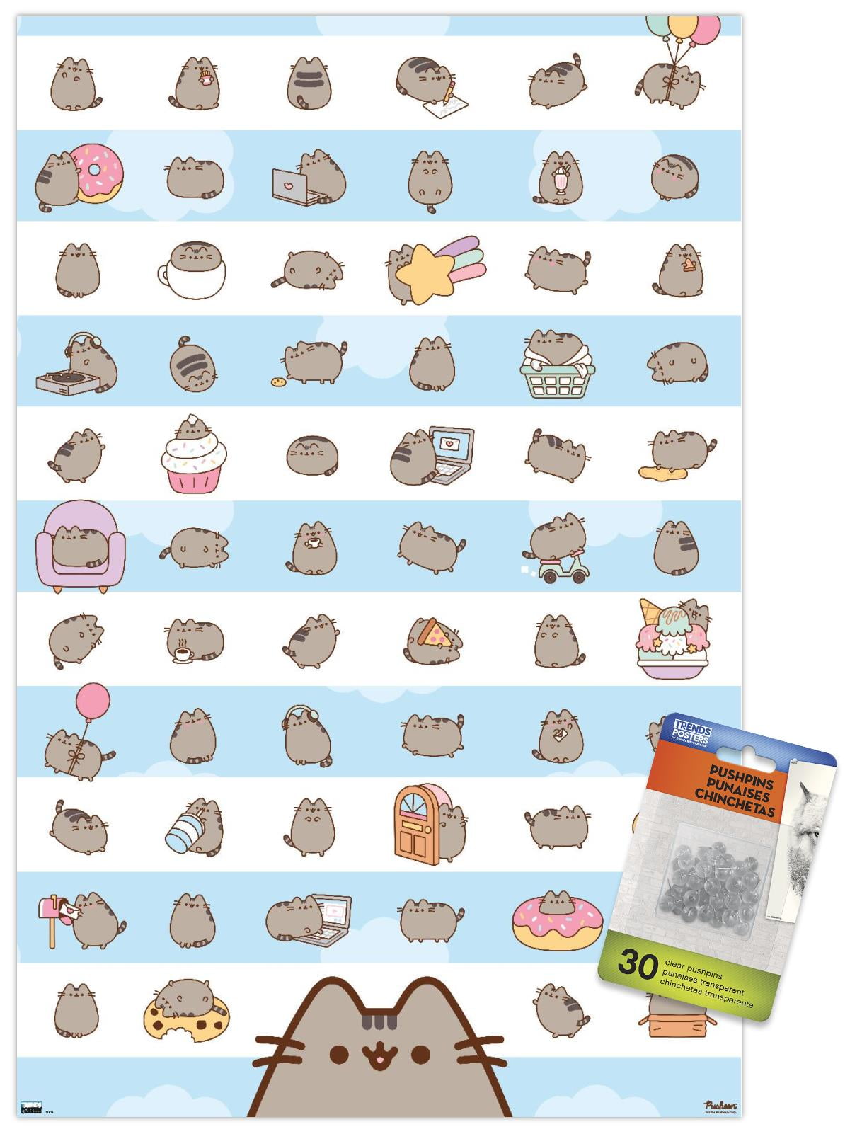 Pusheen - Grid Wall Poster with Push Pins, 14.725" x 22.375" - Walmart.com