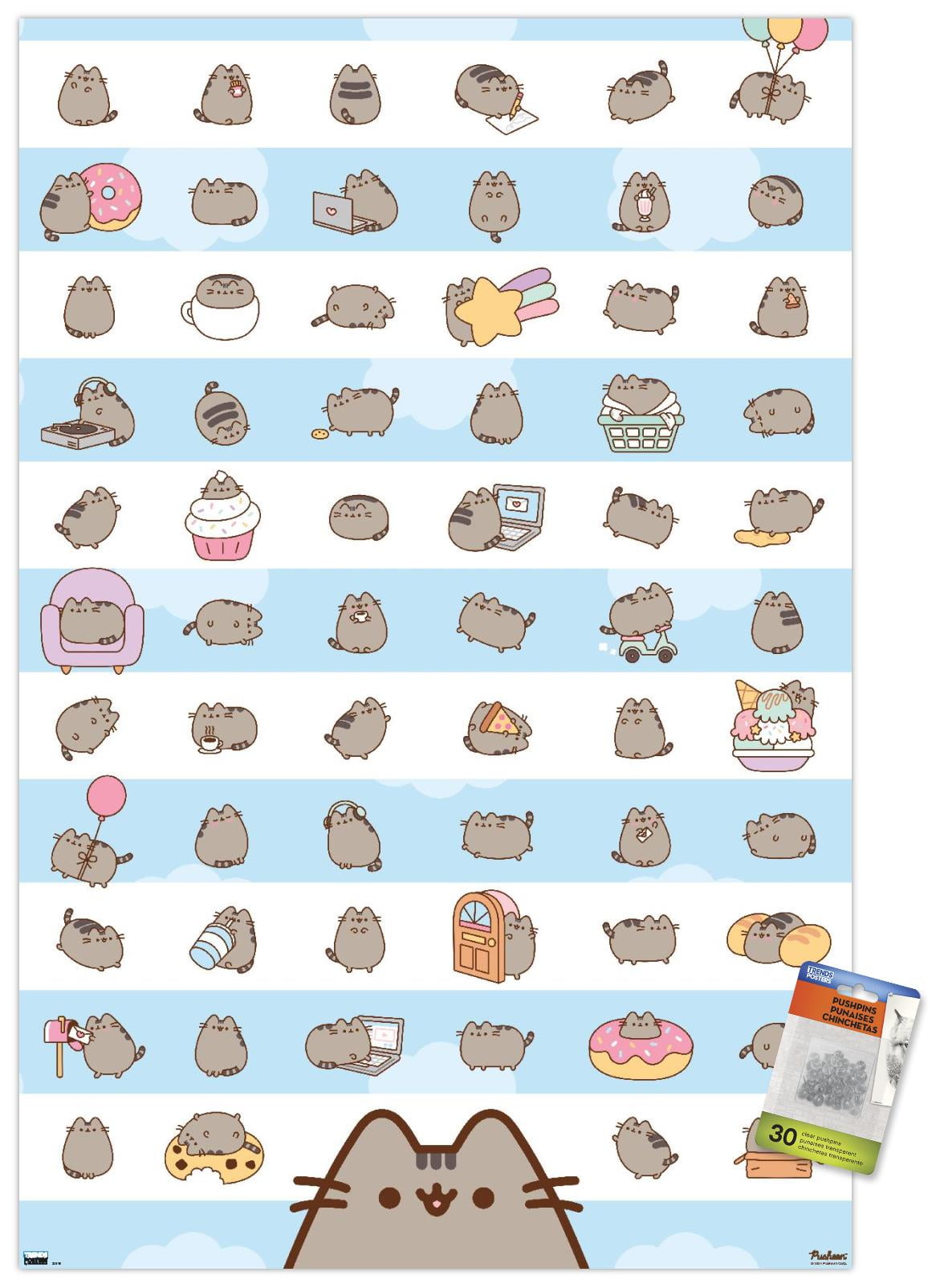 Pusheen - Grid Wall Poster with Push Pins, 22.375" x 34" - Walmart.com
