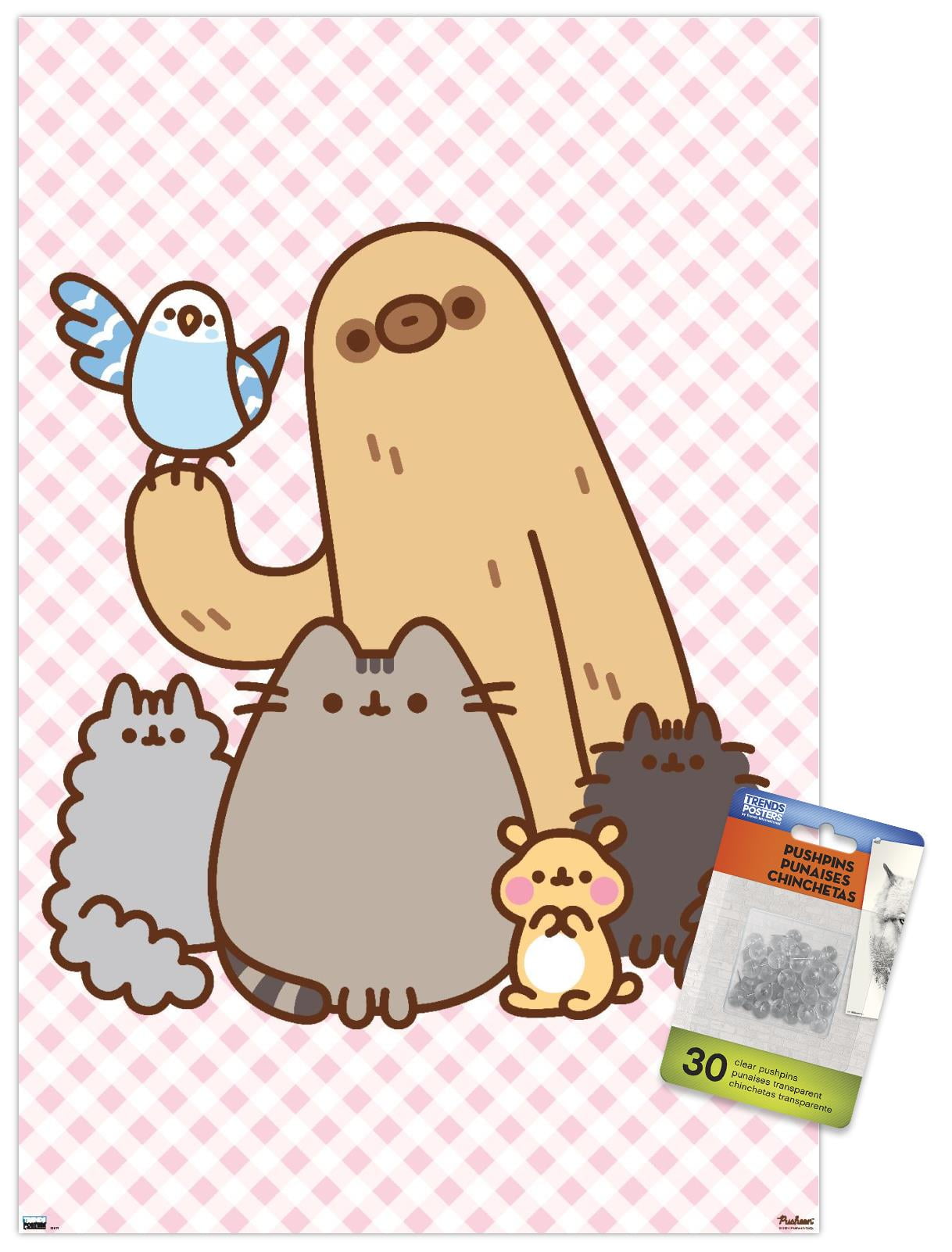 Pusheen - Group Wall Poster with Push Pins, 14.725" x 22.375" - Walmart.com