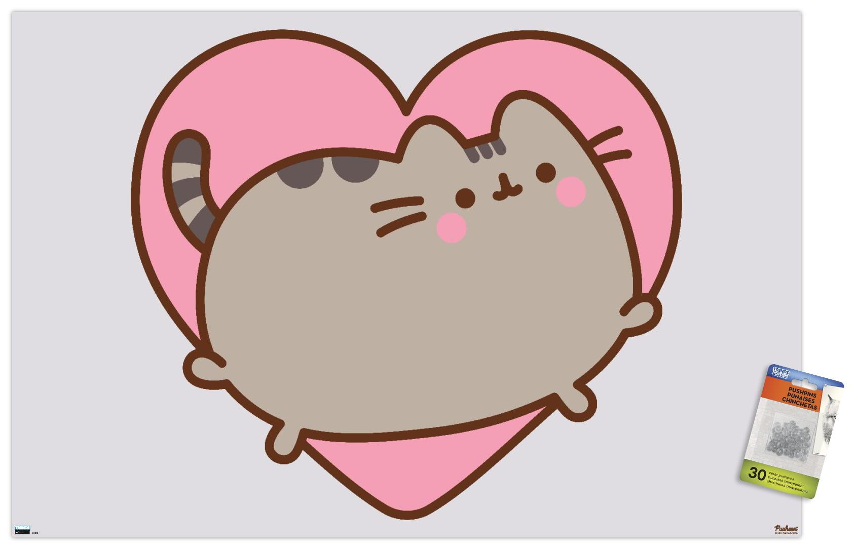 Pusheen - Heart Wall Poster with Push Pins, 22.375" x 34" - Walmart.com