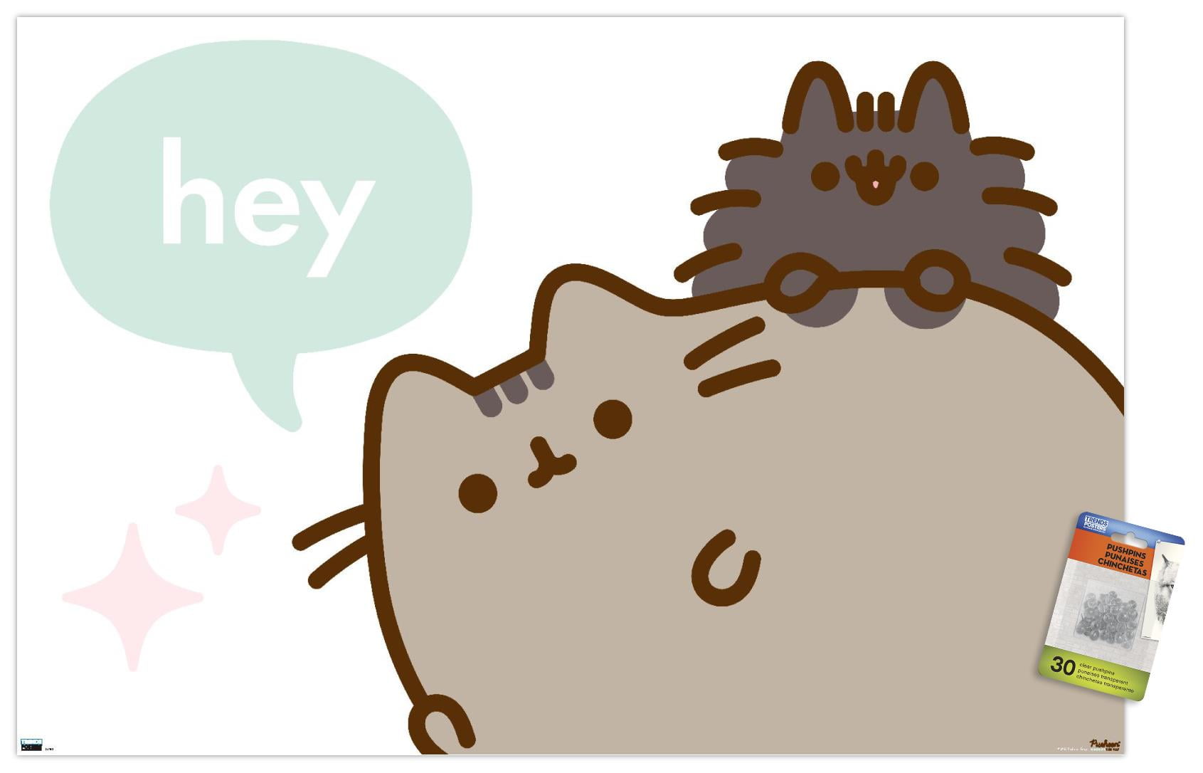 Pusheen - Hey Wall Poster with Push Pins, 22.375" x 34" - Walmart.com