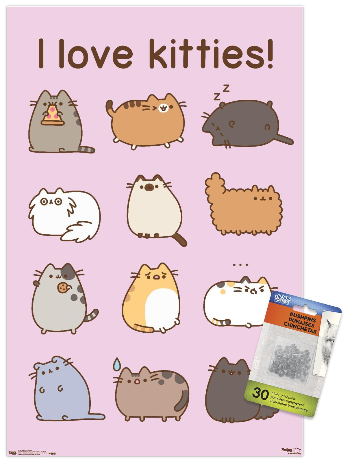Pusheen - Kitties Wall Poster with Push Pins, 14.725" x 22.375 ...