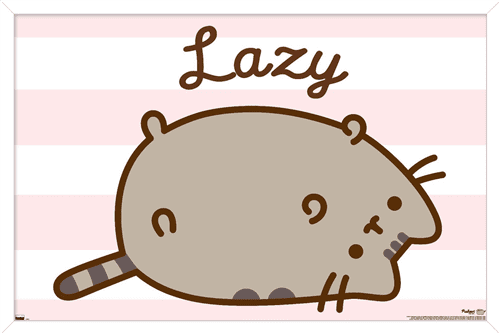 Pusheen - Lazy Wall Poster, 14.725" x 22.375", Framed - Walmart.com