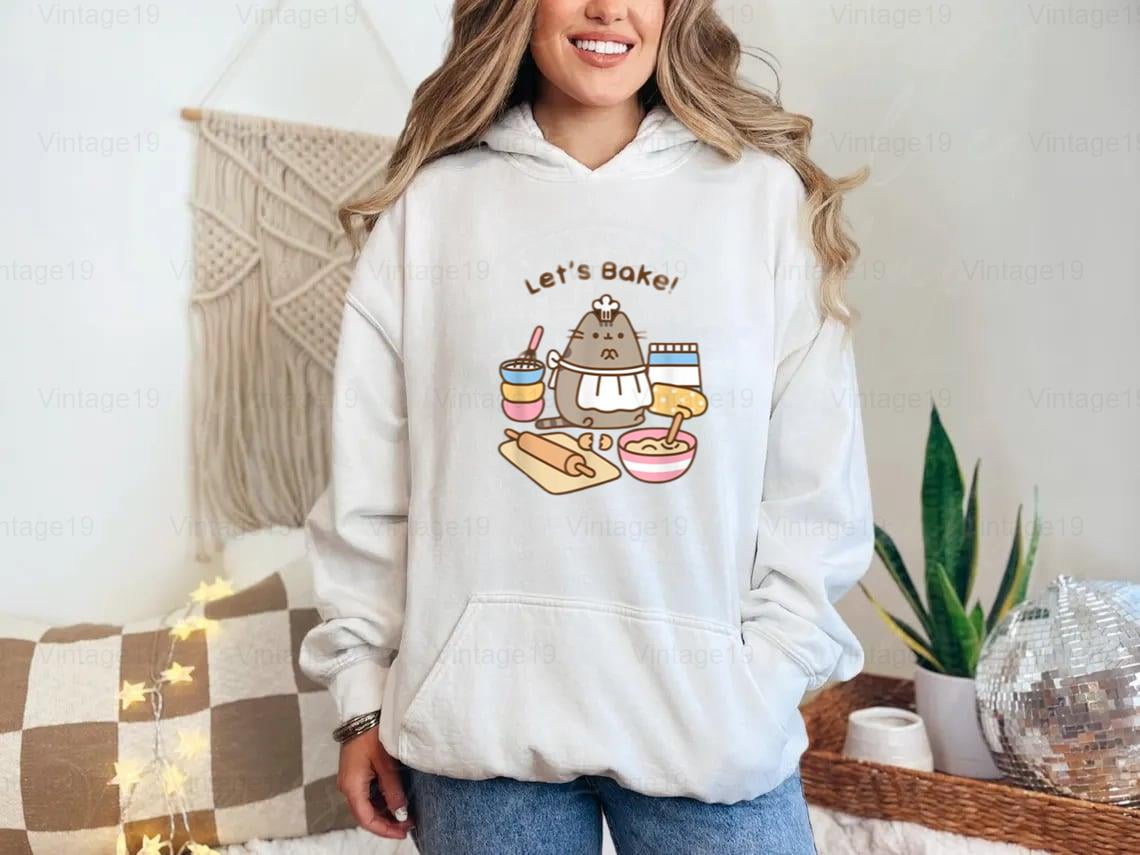 Pusheen Let’s Bake Hoodie with Kawaii Cat Lover Art, for men & women ...