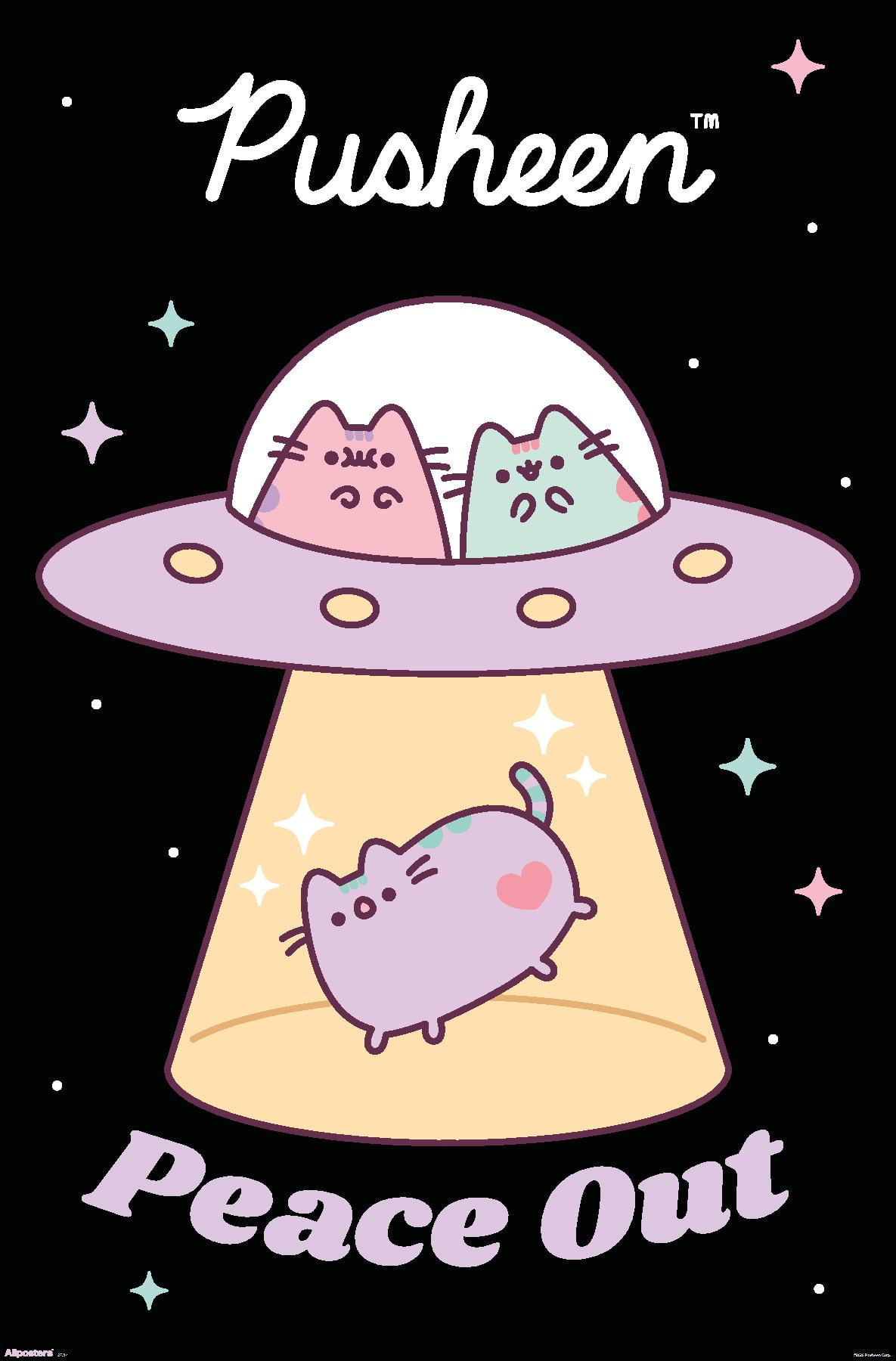 Pusheen: Pastel Pusheens - Peace Out UFO Wall Poster, 22.375" x 34 ...