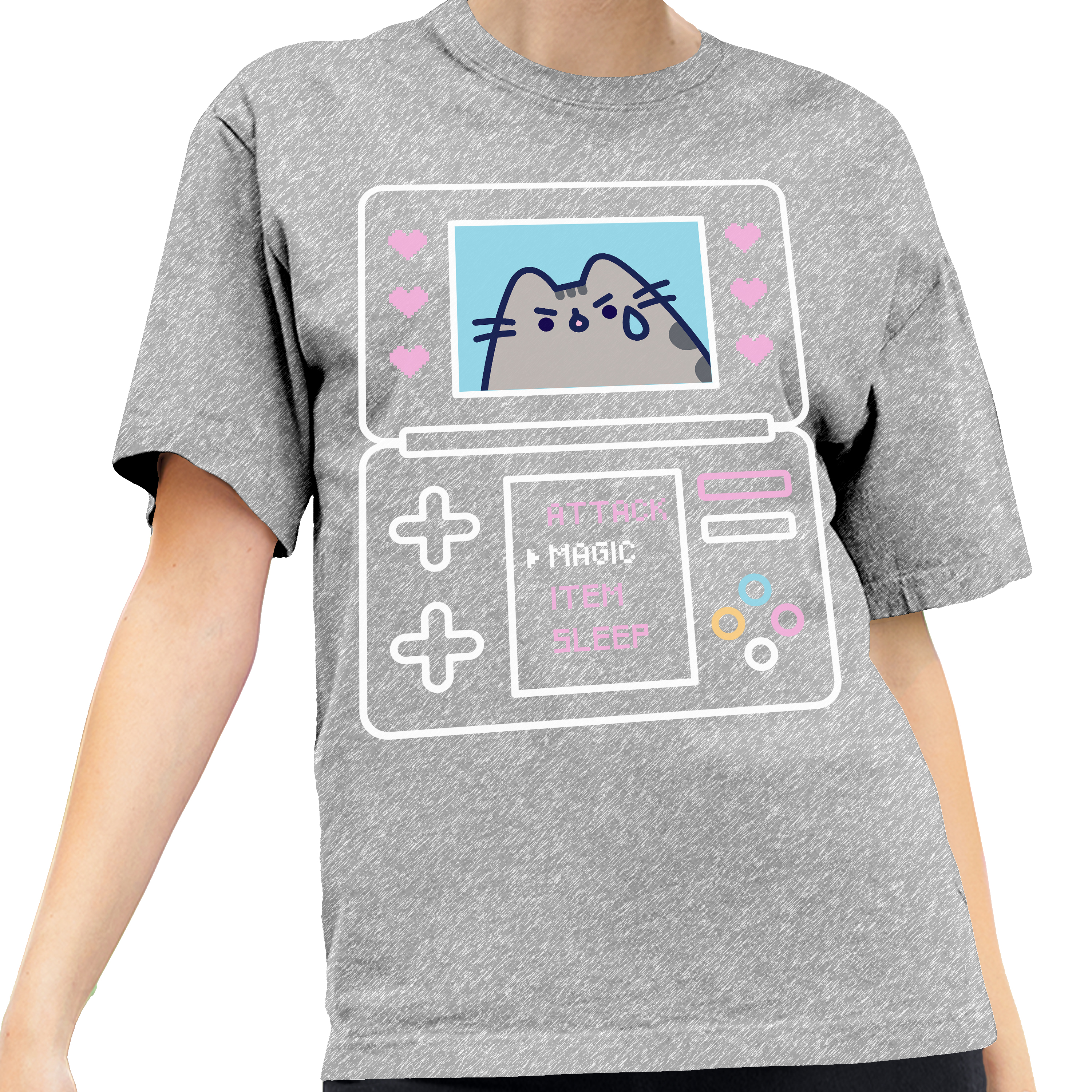 Pusheen The Cat Gameing All Day Mens and Womens Short Sleeve T-Shirt ...