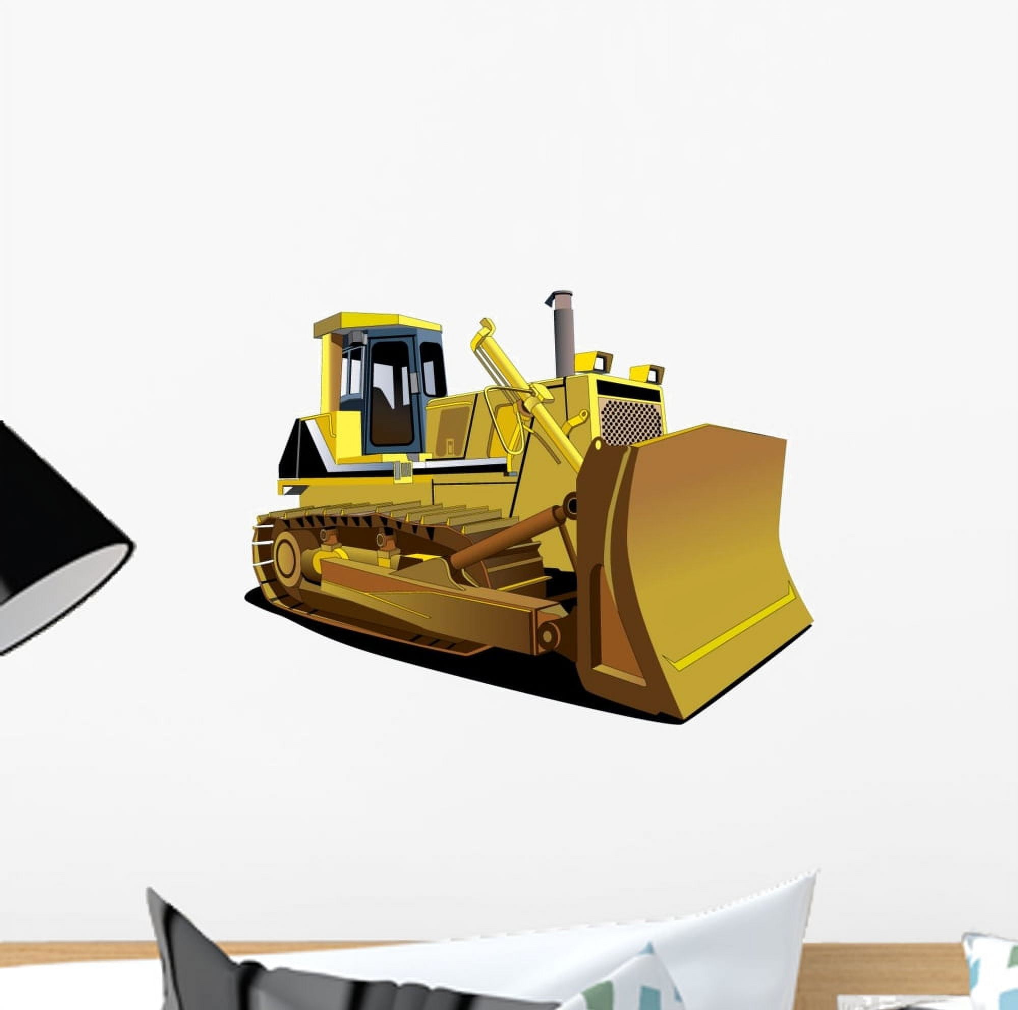 Pusher Construction Bulldozer Wall Decal Sticker, Wallmonkeys Peel ...