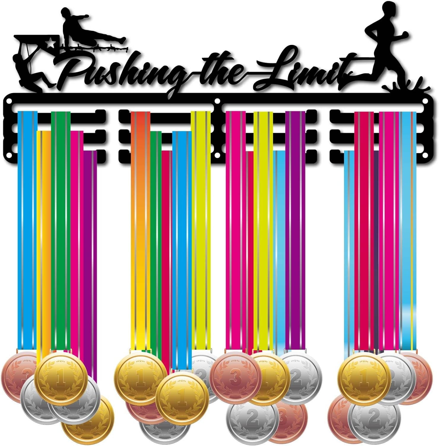 Pushing the Limit Medal Holder Running Sport Medals Display Wall Mount Hanger Decor Stainless ...