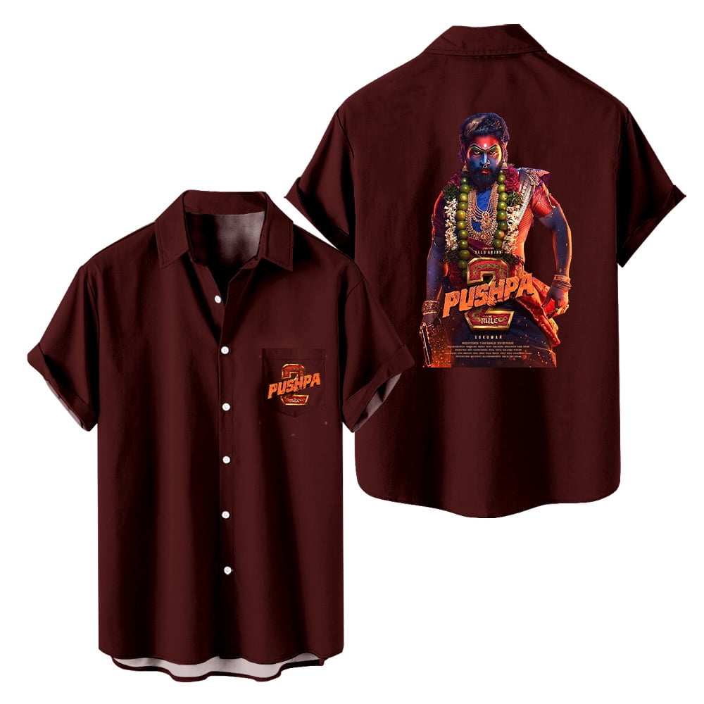 Pushpa 2 The Rule Short Sleeved Shirts Casual Shirt Hip Hop Tshirt ...