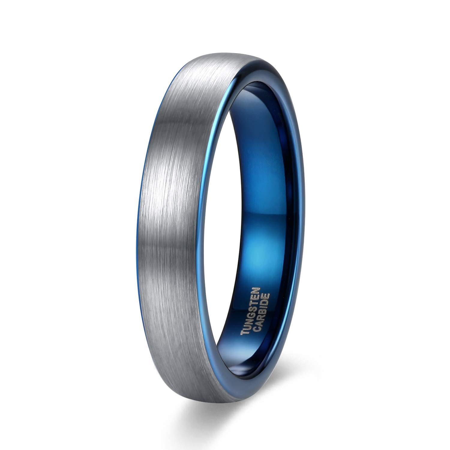 Pushtek 4mm Tungsten Ring Wedding Band for Men Women Engraved I Love ...