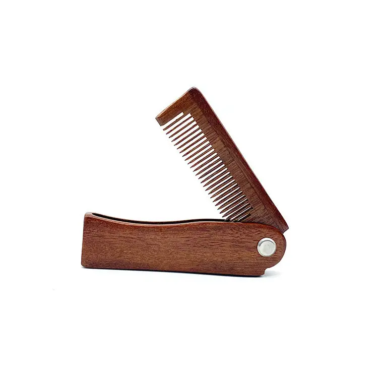Pushtek Natural Sandalwood Wooden Hair Comb, Fold Pocket Comb, Beard ...