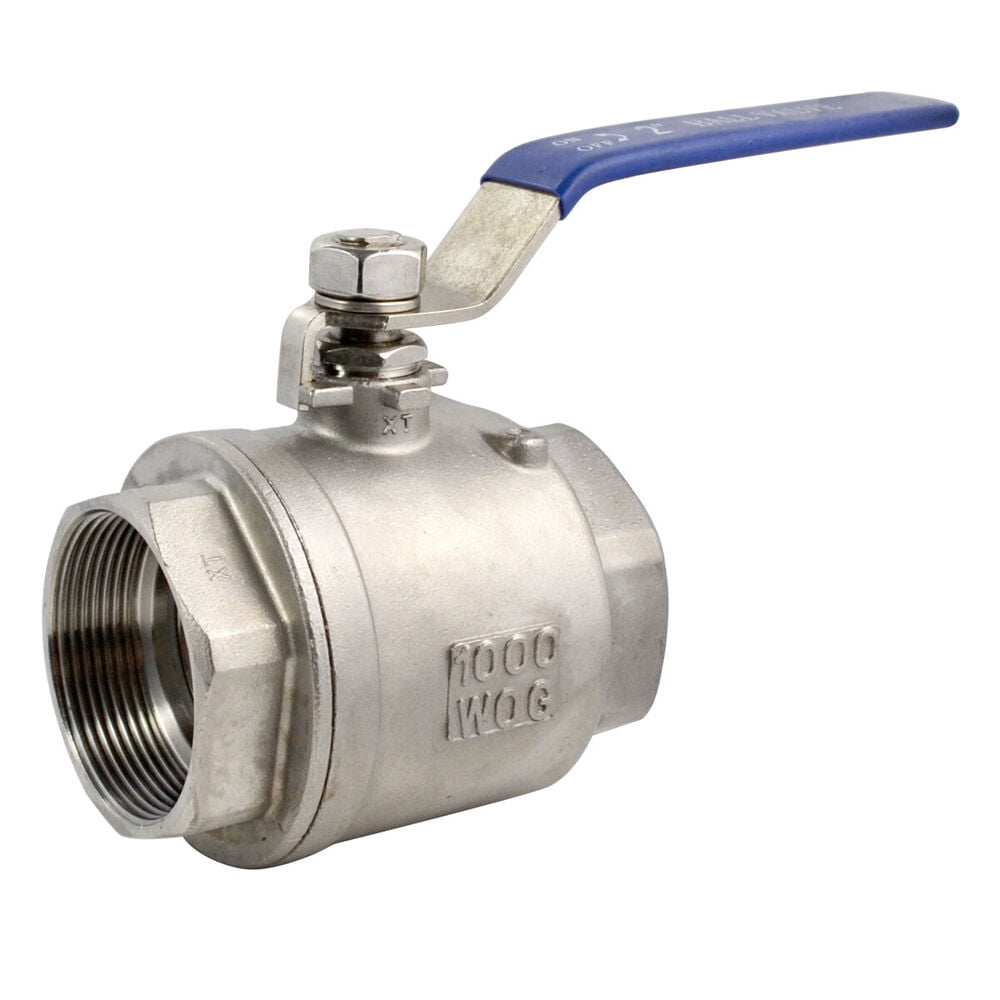 Pushtek US Stock 2" 2 inch NPT Threaded Full Port Ball Valve Stainless ...