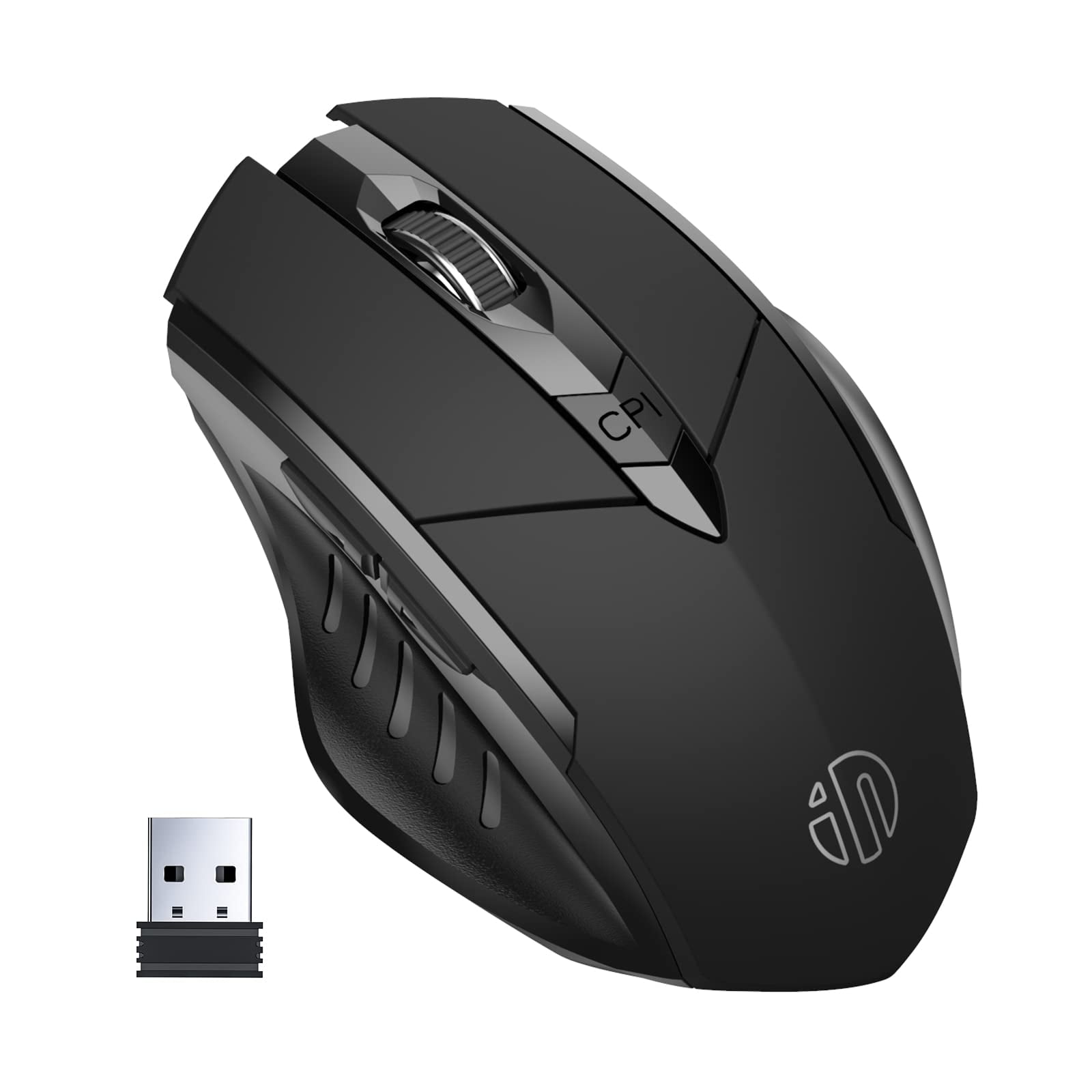 Pushtek Wireless Mouse 700mAh Large Ergonomic Rechargeable 2.4G Optical ...