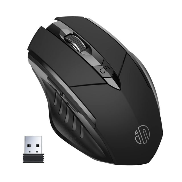 Pushtek Wireless Mouse 700mAh Large Ergonomic Rechargeable 2.4G Optical ...