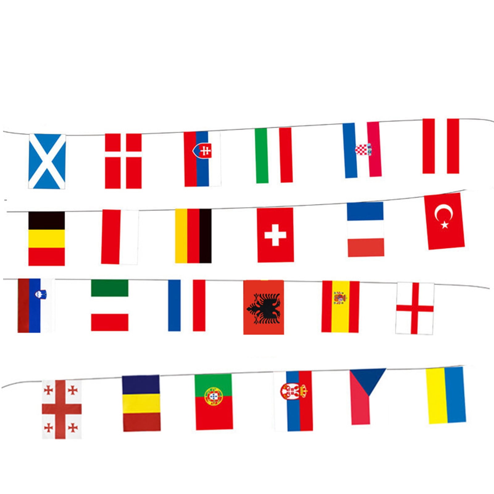 Pusili 2024 Euro Football Championship Bunting Flags,National Flags of ...