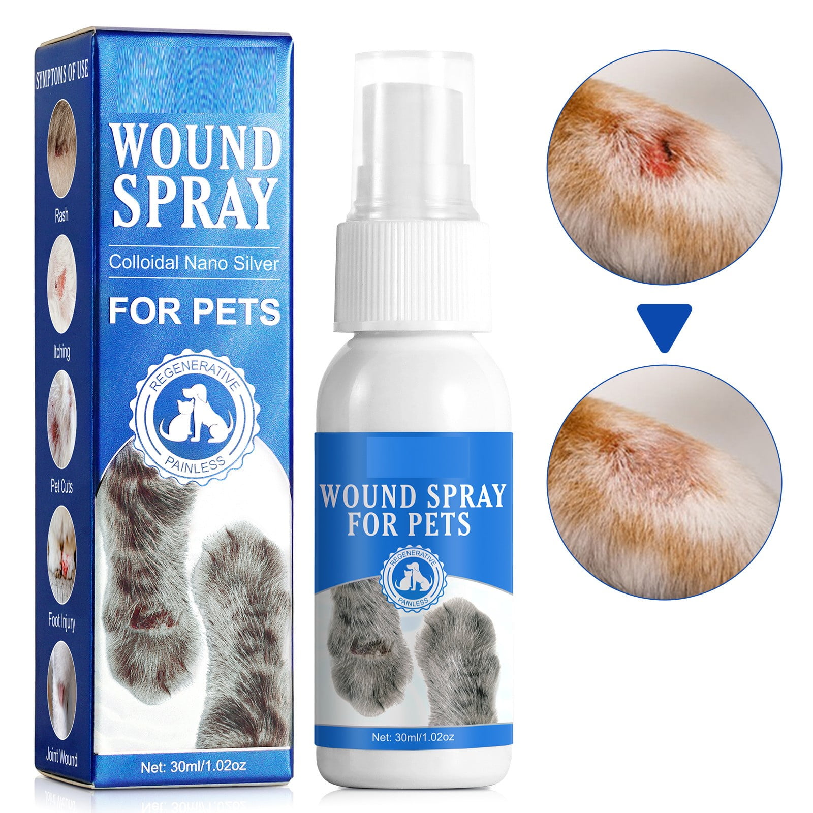 Pusili 2PCS Wound Spray for Pets, Skin Care Spray Helps Promote Healing ...