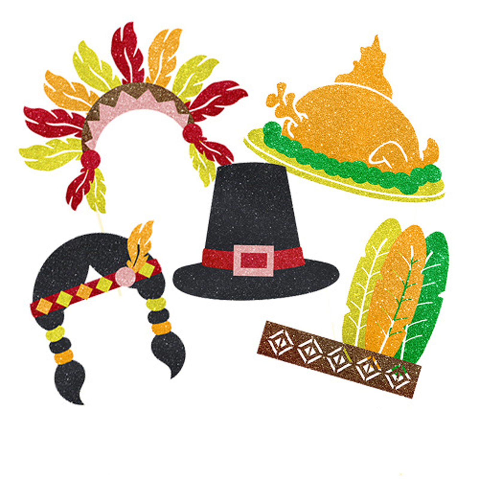 Pusili Thanksgiving Day Funny Turkey DIY Selfie Photobooth Props ...