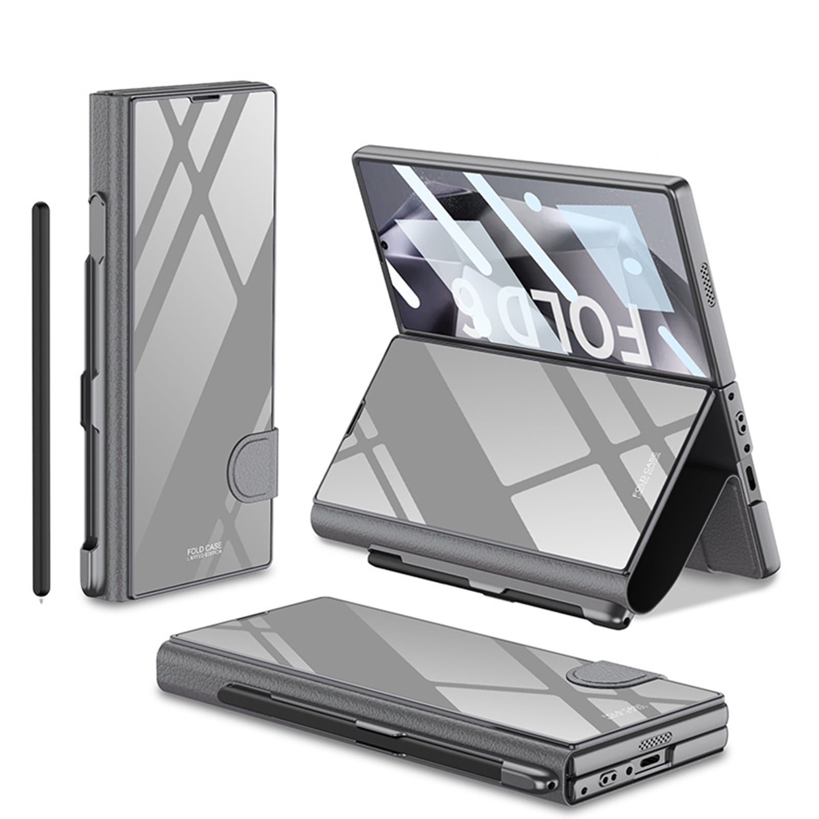 Pusili for Samsung Galaxy Z Fold 6 Case with Pen Holder & Stand Built ...