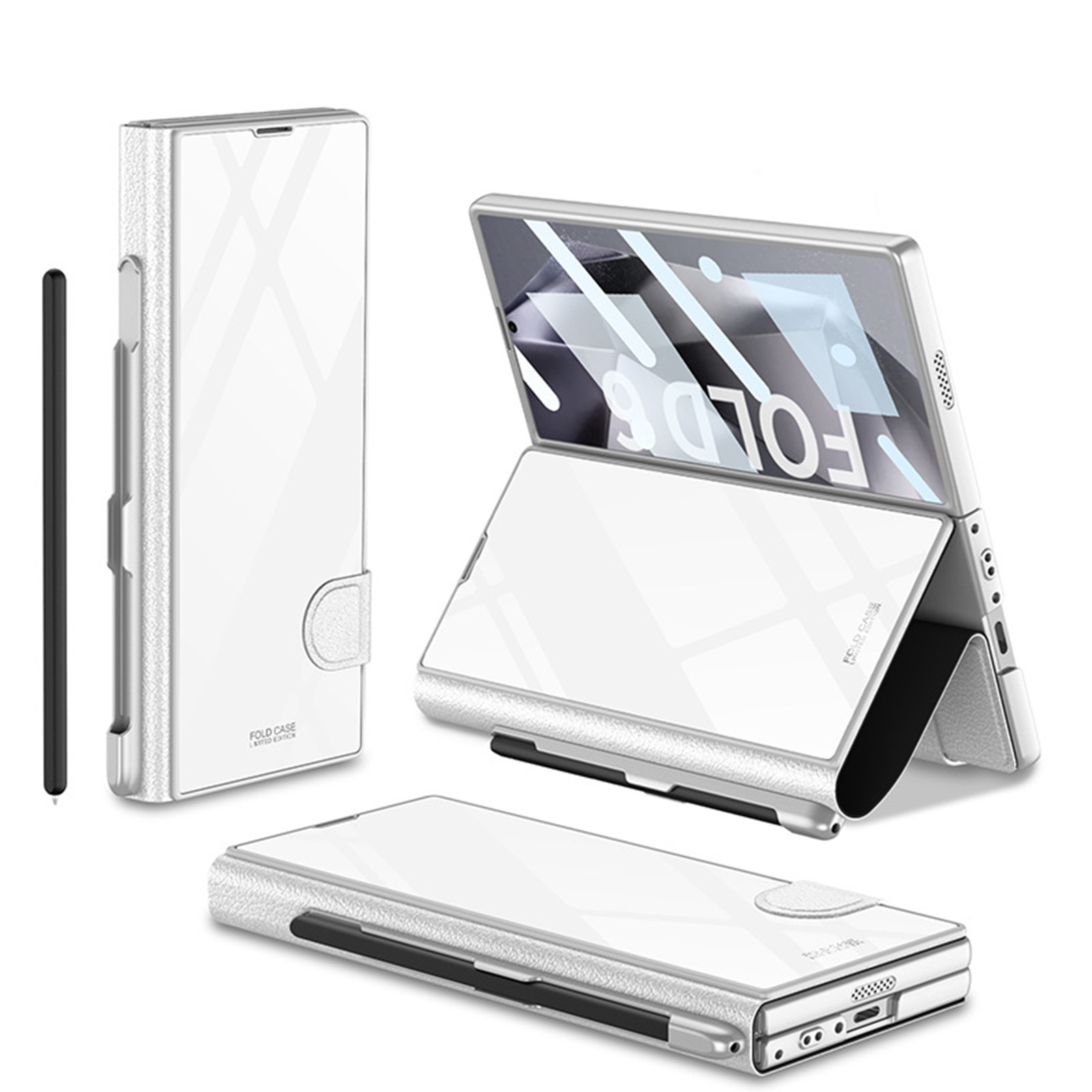 Pusili for Samsung Galaxy Z Fold 6 Case with Pen Holder & Stand Built ...
