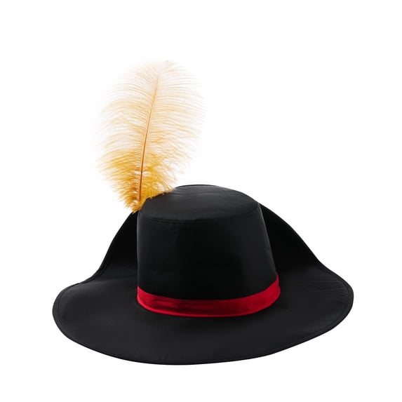 Puss Boots Hat Yellow Feather Colonial Style Tricorn Hats Party Cowboy ...
