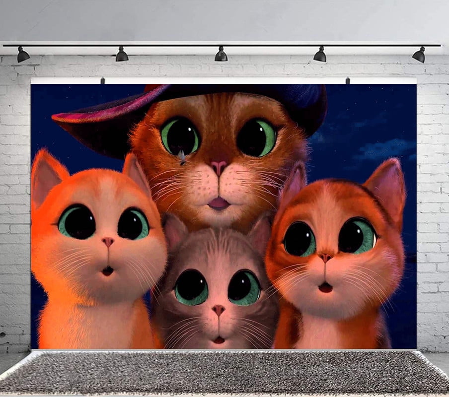 Puss in Boots Backdrop Banner Party Supplies Poster Movie Theme ...