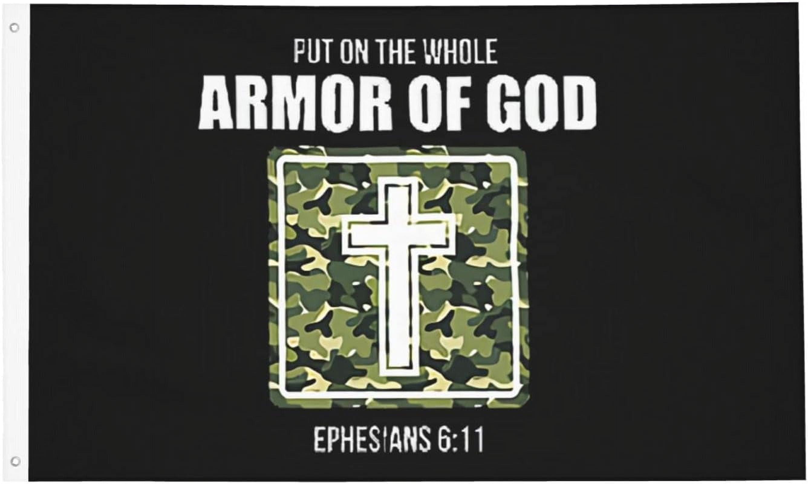 Put On The Armor Of God Banner With Metal Grommets Double Sided Printed ...