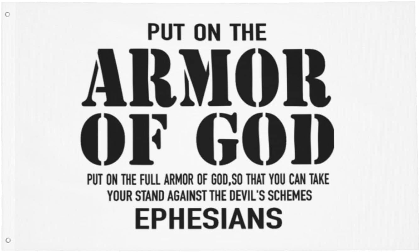 Put On The Full Armor Of God Christian Religious Banner With Metal ...