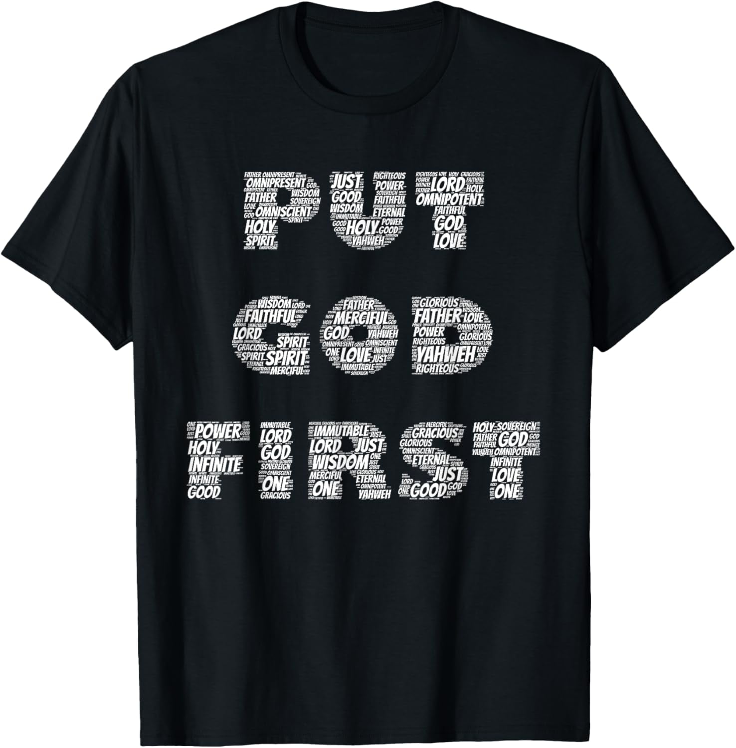 Put God First T-shirt Attributes of Yeshua Holy Lord Bible - Walmart.com