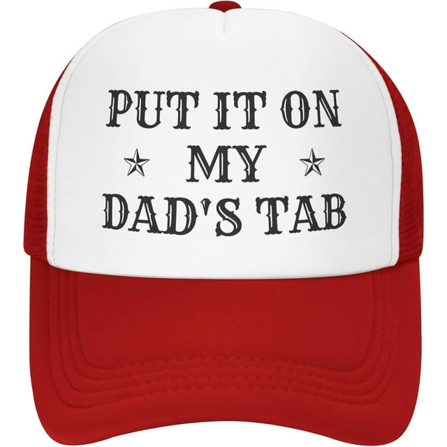 Put It On My Dad's Tab Hat I Love My Day Cap Mesh Hat for Women Men Sun ...